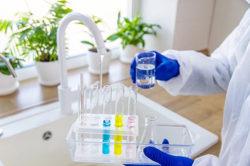 Tap Water Samples for Analysis. Selective Focus Stock Photo - Image of ...