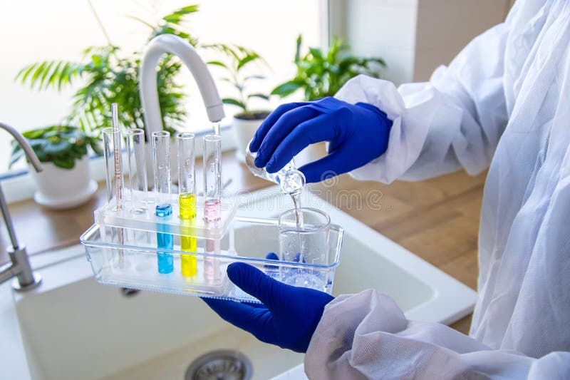 Tap Water Samples for Analysis. Selective Focus Stock Photo - Image of ...
