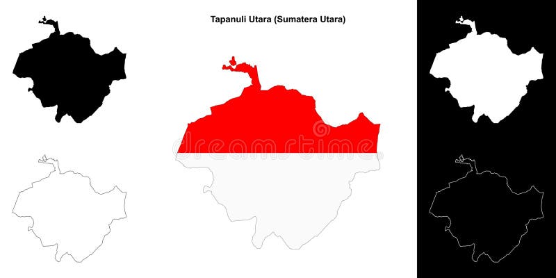 Tapanuli Utara outline map stock vector. Illustration of area - 356965787