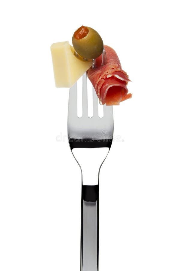 Tapas Auf Der Gabel Getrennt Stockbild - Bild von aperitif, spanien ...