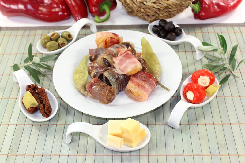 Tapas stock image. Image of filled, cheese, grapes, snacks - 43596343