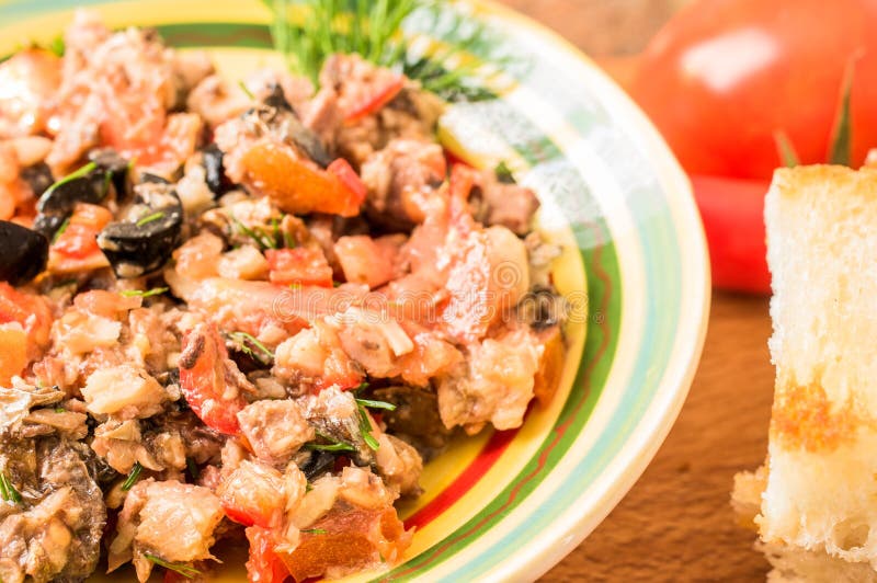 Tapas of Fish and Vegetables Stock Image - Image of olives, tomato ...