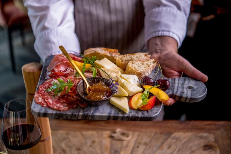 Tapas on Plate in Chefs Hands Stock Image - Image of bread, canape ...