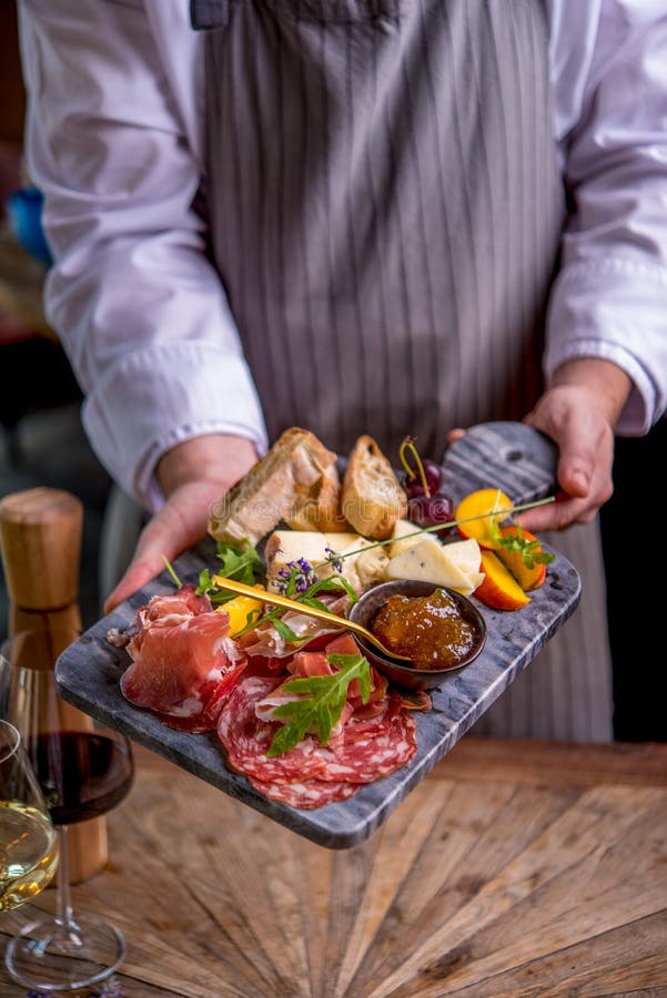 Tapas on Plate in Chefs Hands Stock Image - Image of fast, cuisine ...
