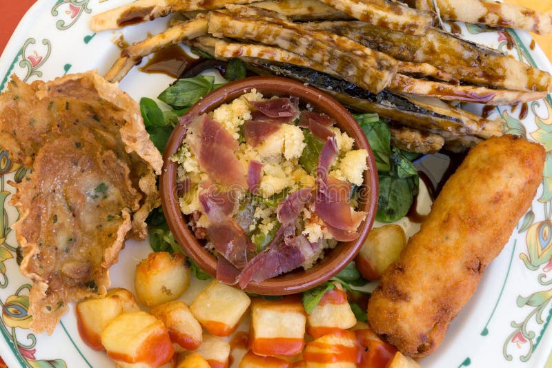 Traditional Tapas Platter in Granada - Spain Stock Photo - Image of ...