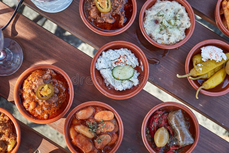 Tapas Served in Many Small Plates Stock Image - Image of mediterranean ...