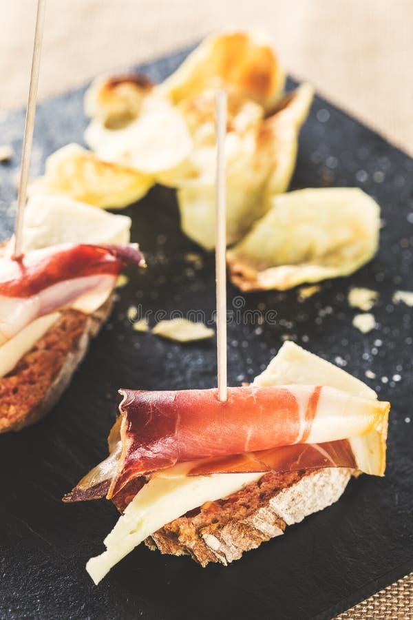 Jamon iberico tapas stock photo. Image of meat, slice - 59332832