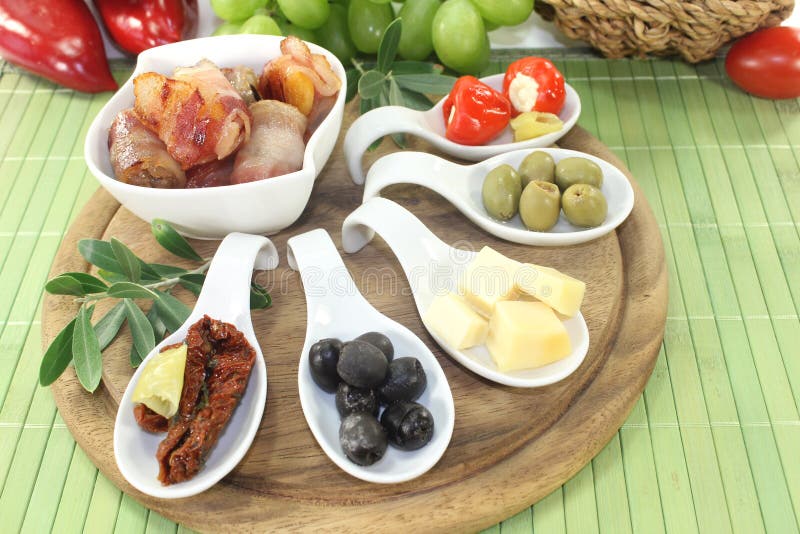 Tapas stuffed with fruits stock photo. Image of antipasti - 44358668