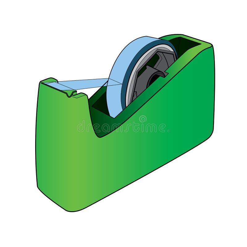 Tape Dispenser with Adhesive Tape Vector Stock Vector - Illustration of ...