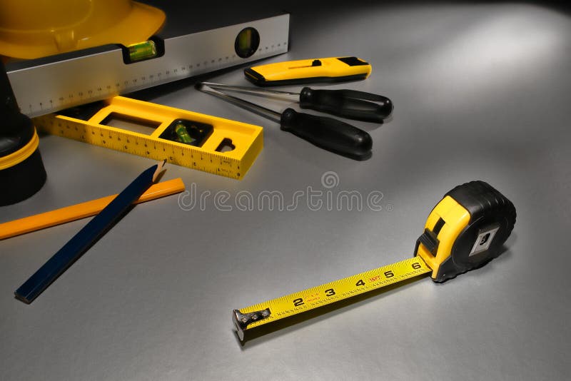 Tape Measure at Building Construction Work Site Stock Photo - Image of ...