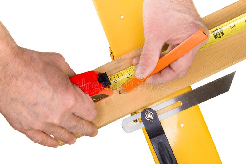 Tape Measure Cut Mark from Over Head Stock Photo - Image of site ...