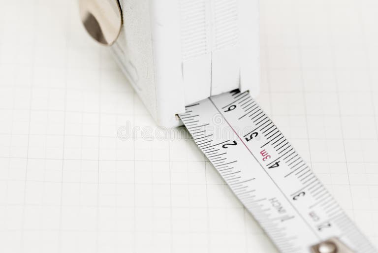 Tape Measure on Graph Paper. Stock Photo - Image of plans, instrument ...