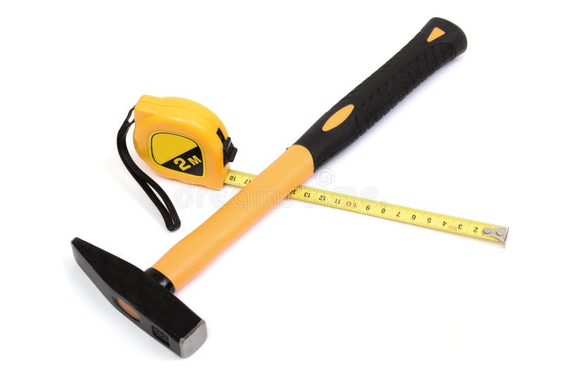 Tape Measure and hammer stock photo. Image of measure - 17393050