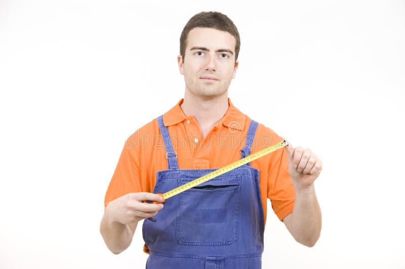 Tape measure man stock photo. Image of bricklayer, building - 9464946