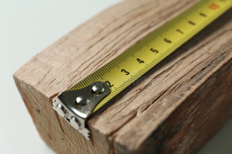 Tape Measure on Timber Strip, Closeup. Construction Tool Stock Image ...