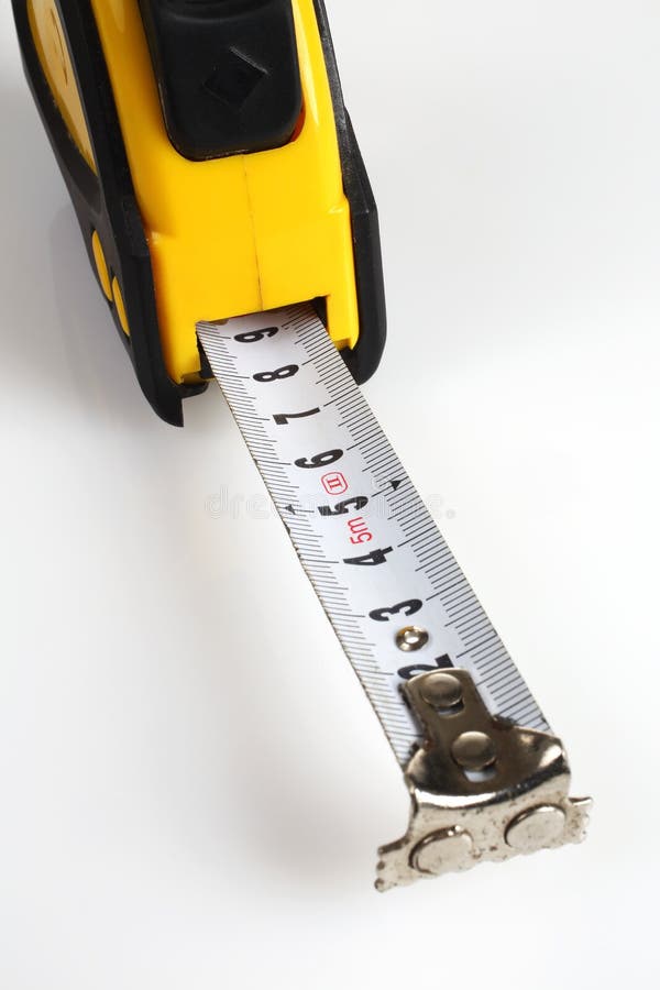 Tape measure on white stock photo. Image of carpentry - 112036688