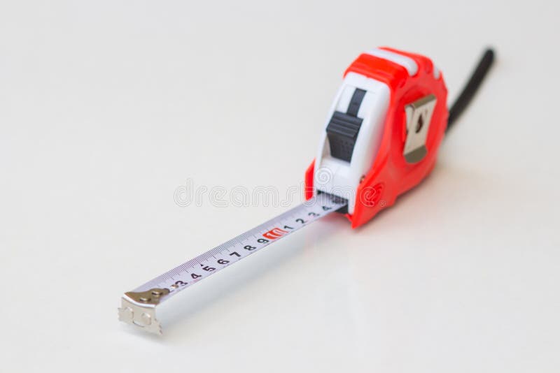 Tape Measure on White Background Stock Image - Image of long, macro ...