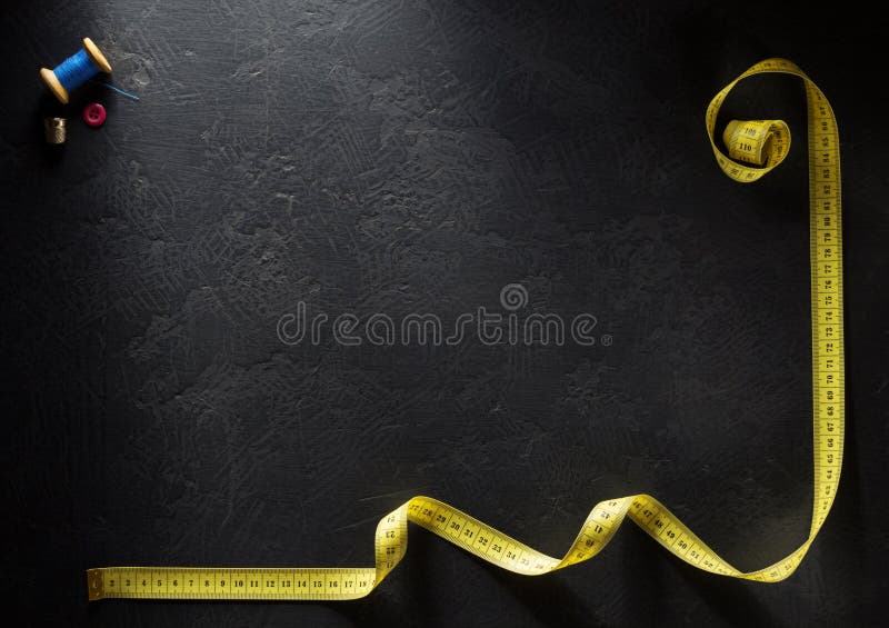 Tape Measuring on Black Background Stock Image - Image of heap, stone ...