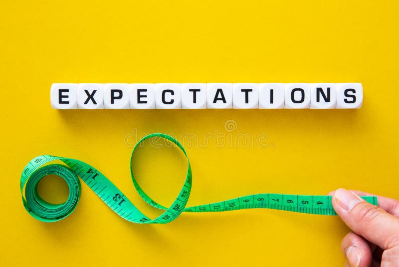 Tape Measuring with Expectations Word. Evaluation Concept Stock Photo ...