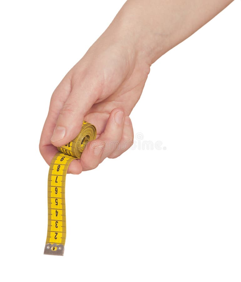 Tape measuring in hand stock image. Image of equipment - 22414055