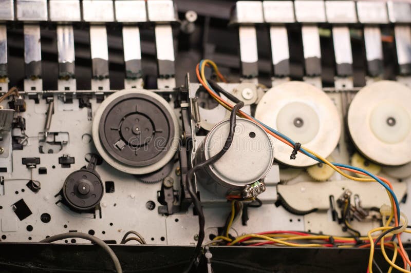 Tape Pulling Mechanism of the Cassette Deck. Stock Image - Image of ...
