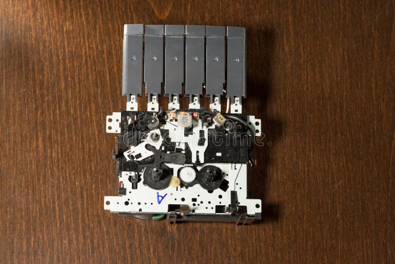 Tape recorder mechanism stock image. Image of button - 101829693