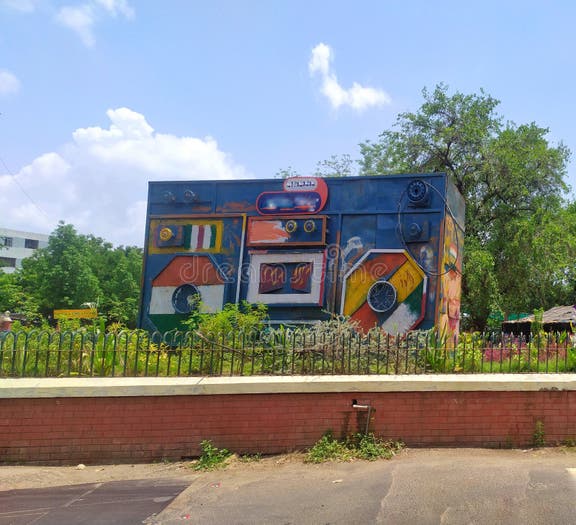 Tape recorder shaped house editorial stock photo. Image of city - 199664528