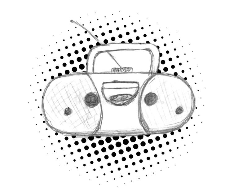 Tape recorder sketch stock illustration. Illustration of equipment ...