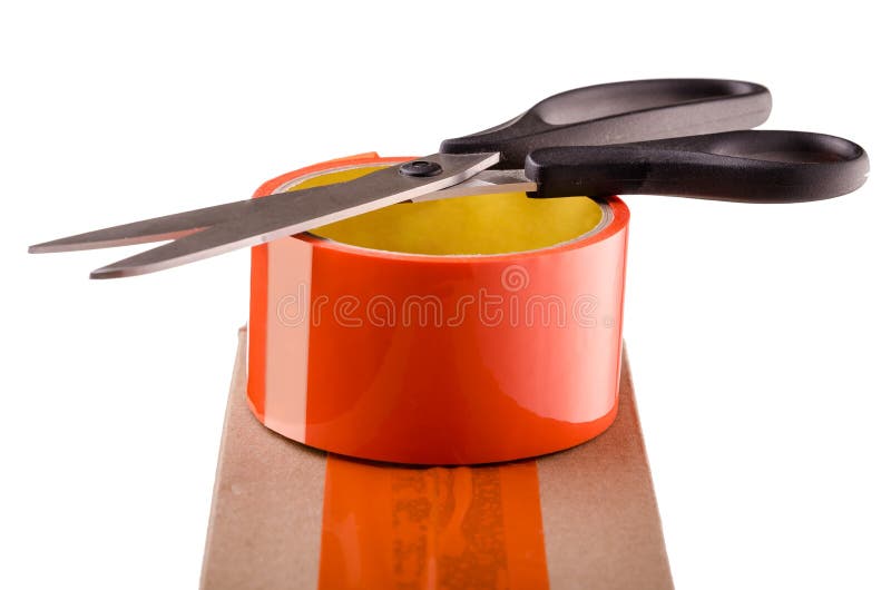 Tape and scissors stock photo. Image of emergency, objects - 37530320