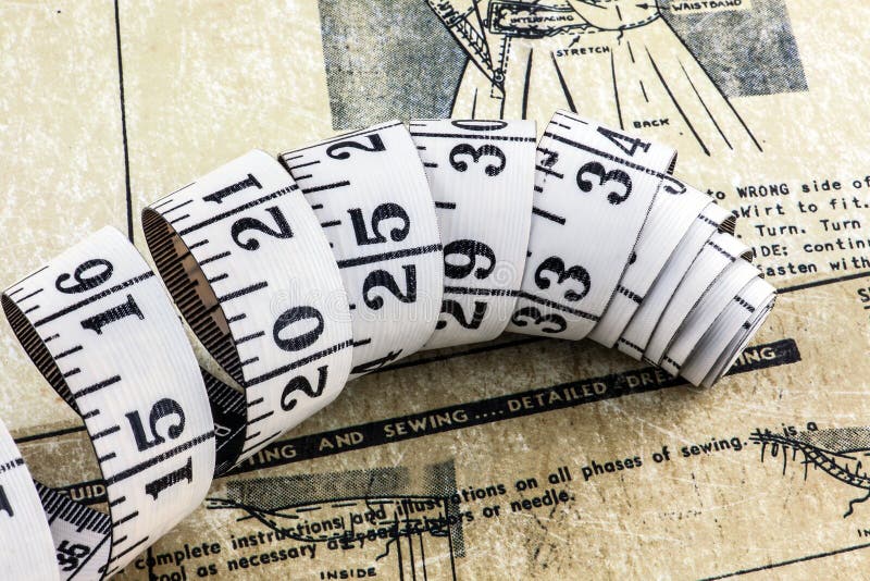 Sewing Tape on Printed Sewing Instructions. Stock Image - Image of ...