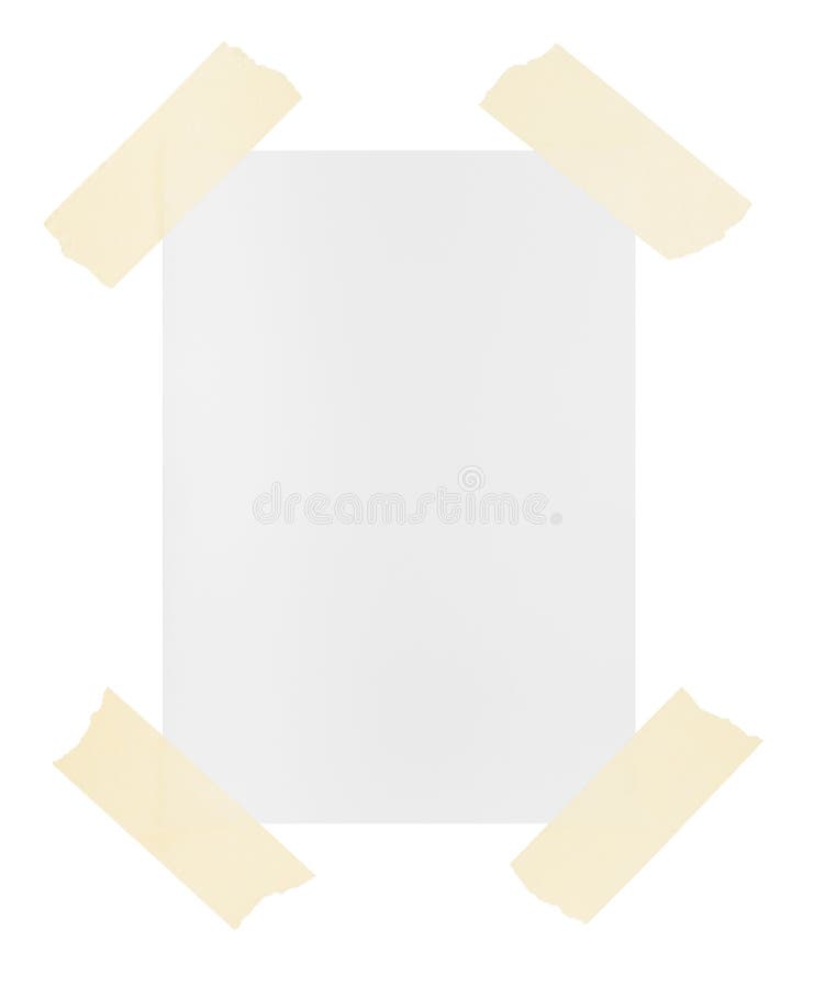 Taped down blank paper stock photo. Image of paper, stripe - 26840706