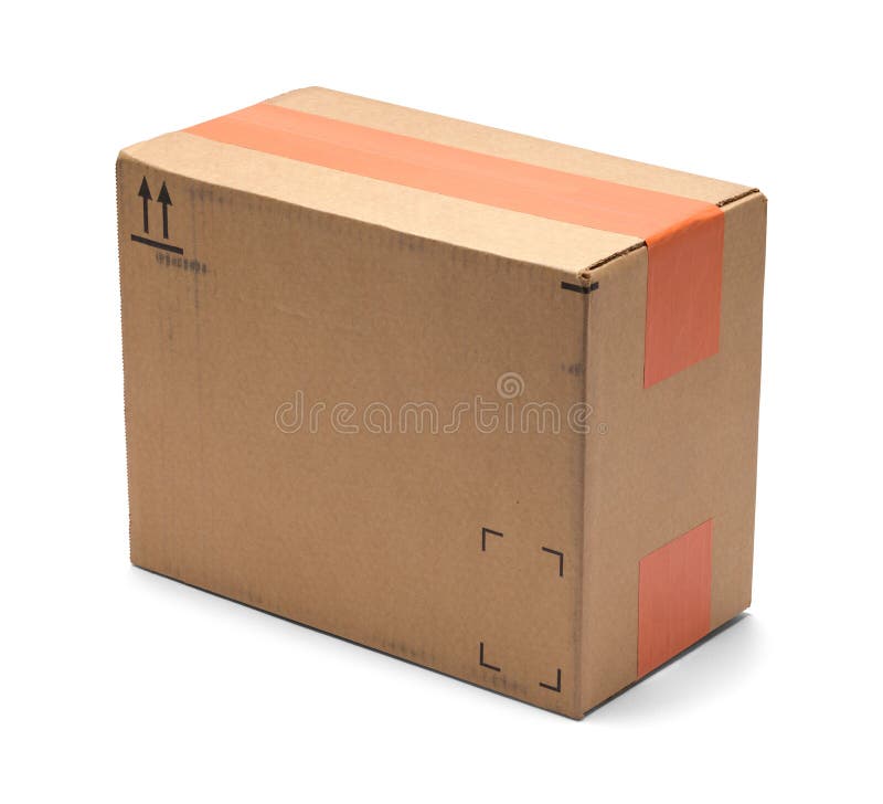 Worn Box Package stock photo. Image of orange, shipped - 243939808