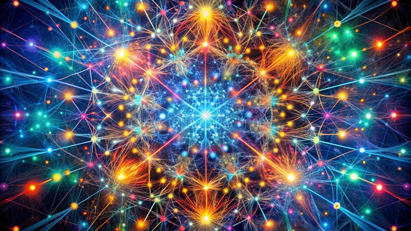 A Tapestry Of Interconnected Nodes Abstract Digital Art Visualizing A Neural Network Generative