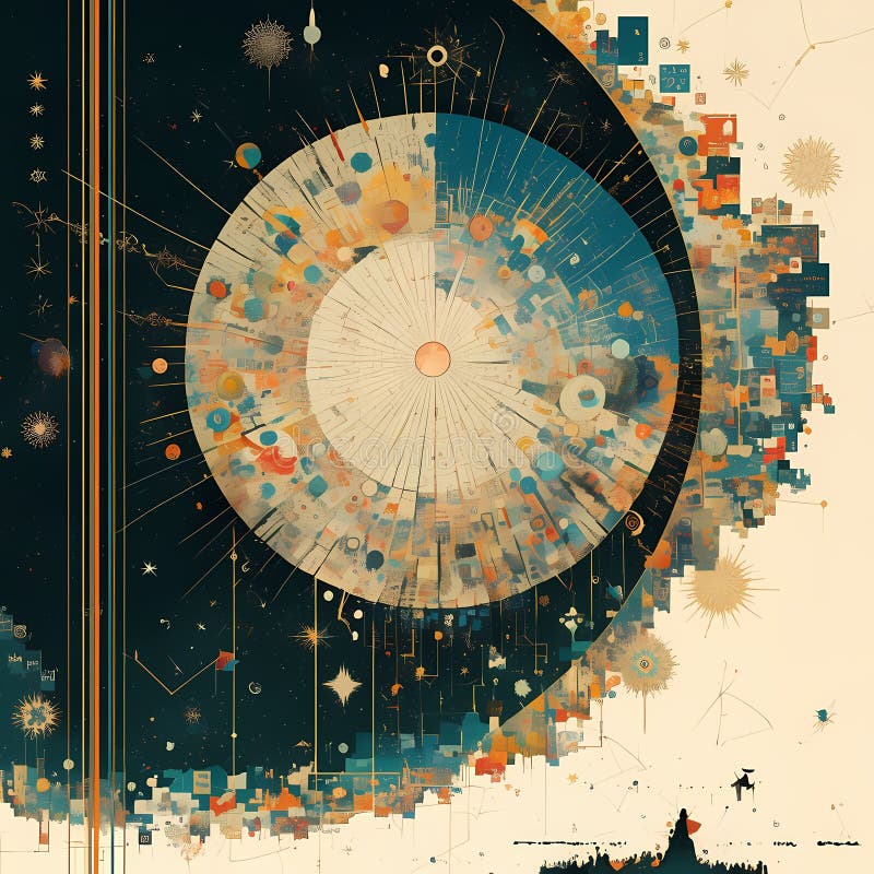 A Tapestry of Intricate Patterns and Graphs Unfolds Stock Illustration ...