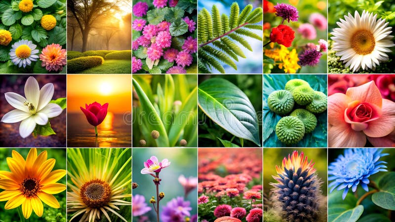 The Tapestry of Nature: a Collage of Floral and Botanical Elements ...