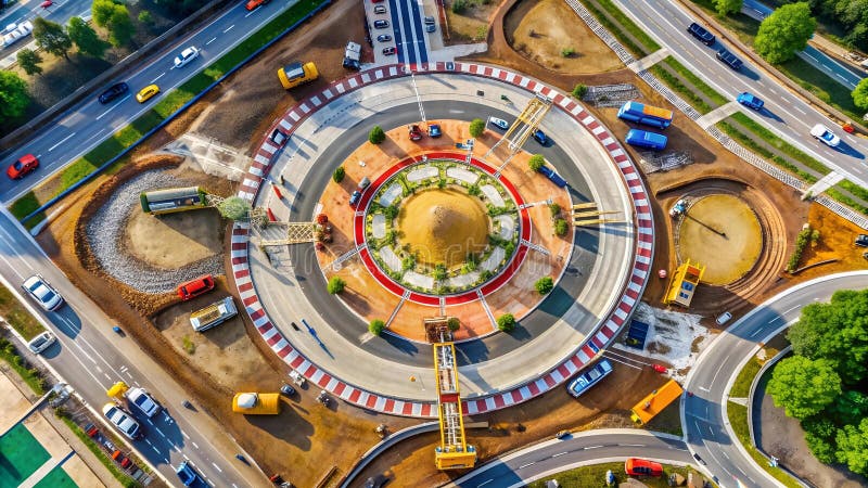 A Tapestry of Progress: a Vibrant Roundabout Under Construction ...