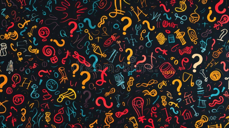 A Tapestry of Questions Abstract Pattern Blending Question Marks and ...