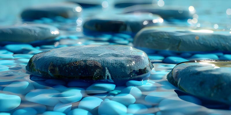 A Tapestry of Smooth Stones Beneath a Crystal-Clear Surface Stock ...