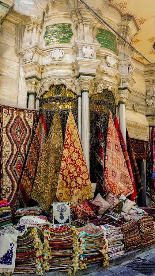 Tapestry Stand in Grand Bazaar Istanbul Turkey Stock Image - Image of ...