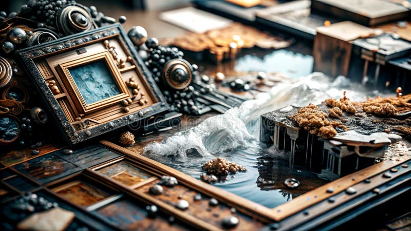 A Tapestry of Textures: a Mixed Media Exploration of Surface and Depth AI-generated Stock ...