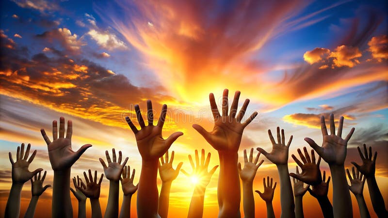 A Tapestry of Unity: Reaching for the Horizon Generative AI Stock Image ...