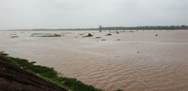Tapi River is the Main River in the Gujarat of India. during the Eveing ...