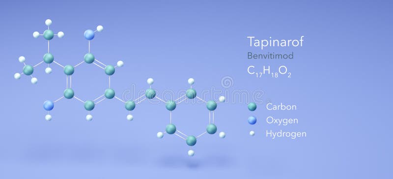 Tapinarof Molecule, Molecular Structures, C17h18o2 3d Model, Structural ...