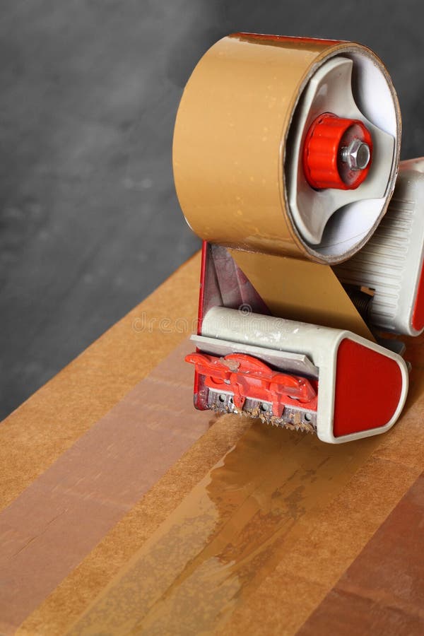 Taping box tape dispenser stock image. Image of reel - 74012435