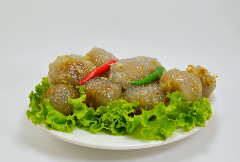 Tapioca Balls with Pork Filling Stock Photo - Image of snack, food ...