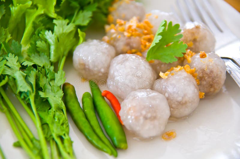 Tapioca Balls or Tapioca Dumpling Steamed Tapioca Stock Image - Image ...