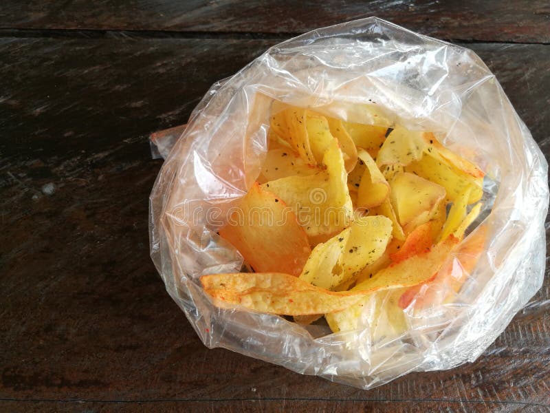 Tapioca Chips or Cassava Chips. Very Tasty Deep Fried Snacks Stock ...