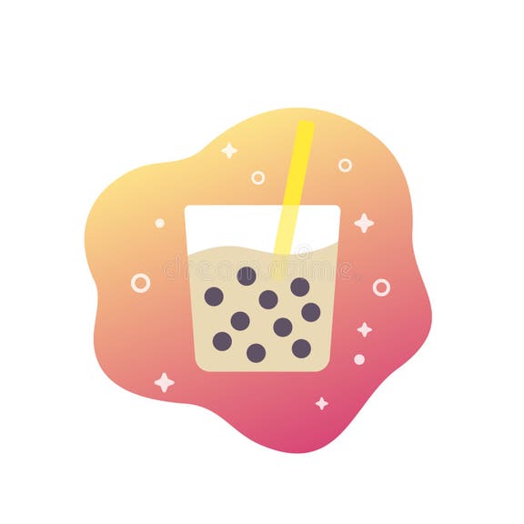 Tapioca Drink, Bubble Tea Vector Icon Stock Vector - Illustration of ...