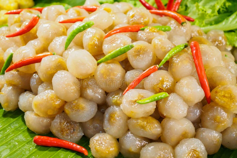 Tapioca Dumpling Sago Balls Pork or Saku Sai Moo Stock Image - Image of ...