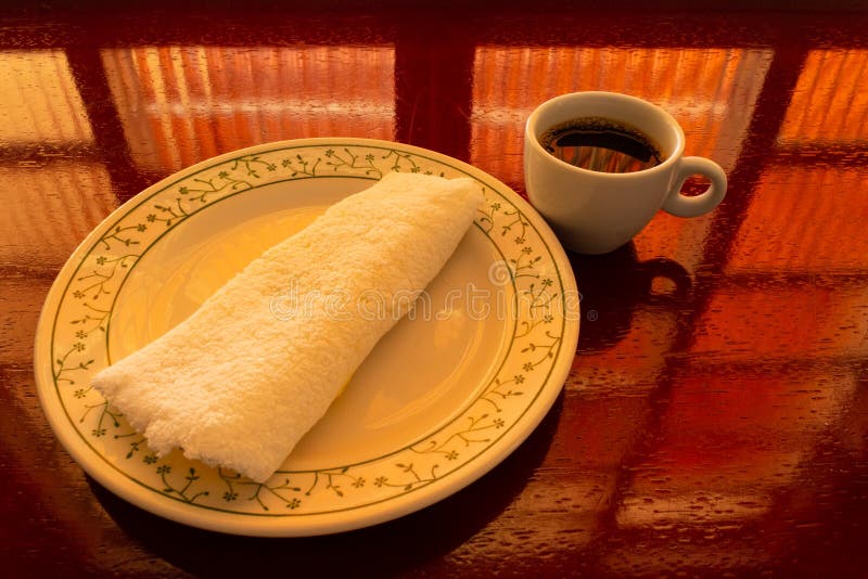 Tapioca in a Plate and a Cup with Coffee. Stock Photo - Image of ...